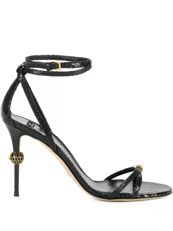 Elisabetta Franchi 80mm Python Print Leather Sandals