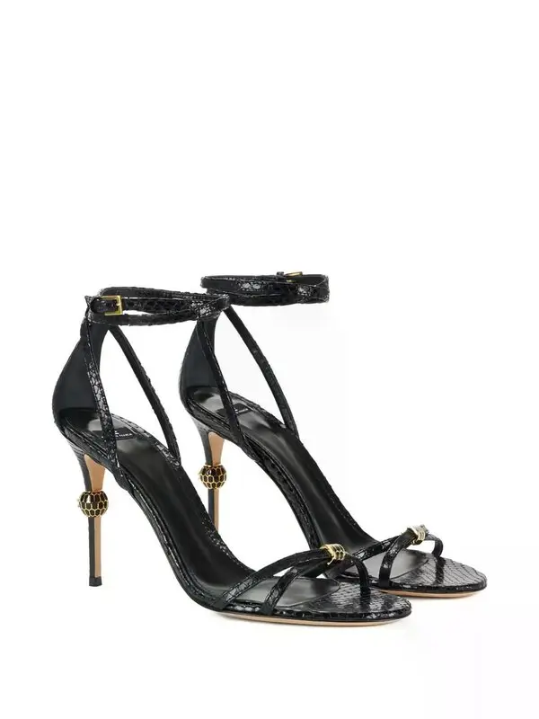 Elisabetta Franchi 80mm Python Print Leather Sandals