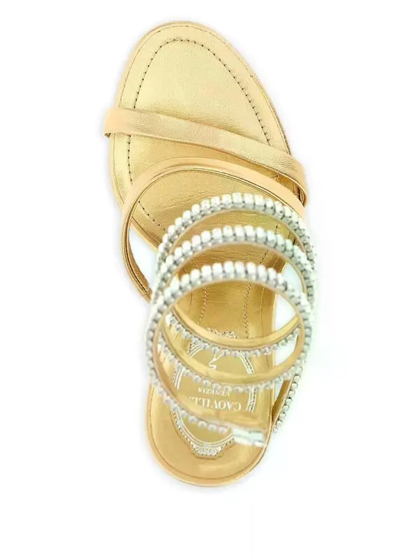 Rene Caovilla 100mm Crystal-embellished Sandals - Gold