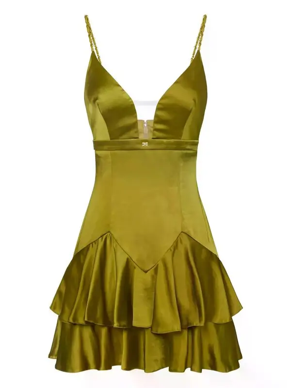 slim fit dress slacks Dressystars Women Olive Green Prom Dress Cowl Neck Chain Strap A Line Long  Evening Dress
