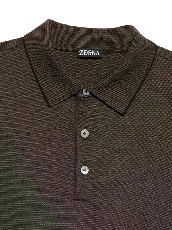 Zegna Long-sleeve Polo Shirt - Brown