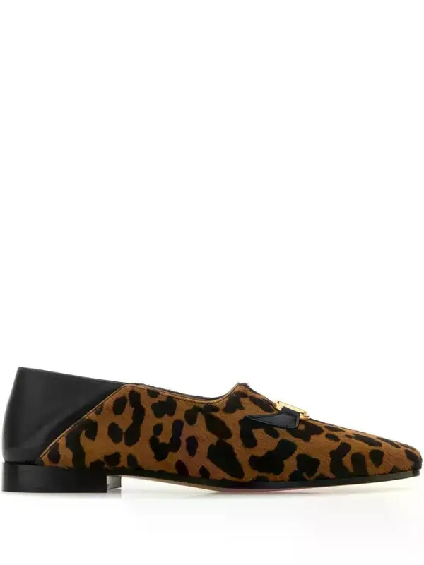 Valentino Garavani Animal-print Loafers - Brown