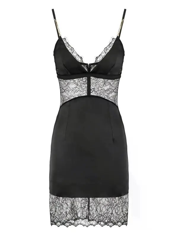 Elisabetta Franchi Laced Chain-straps Mini Dress - Black