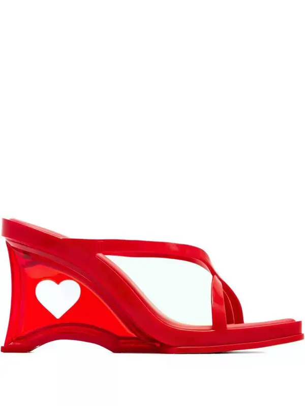 Melissa 90mm Glass Heel Heart-detail Sandals