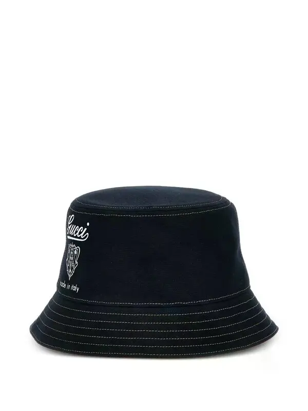 Gucci Coat Of Arms Contrast-stitching Bucket Hat