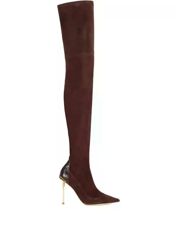 Elisabetta Franchi Python-print Leather Boots