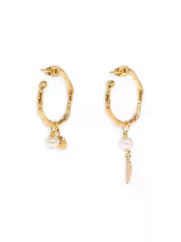 FORTE_FORTE Heart-charm Hoop Earrings