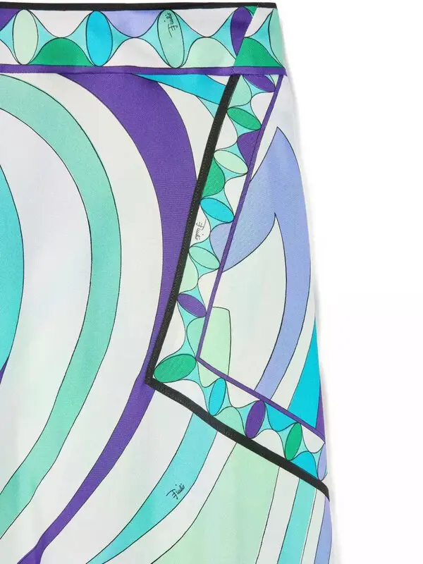 Emilio Pucci Marmo-print Asymmetrical Midi Skirt