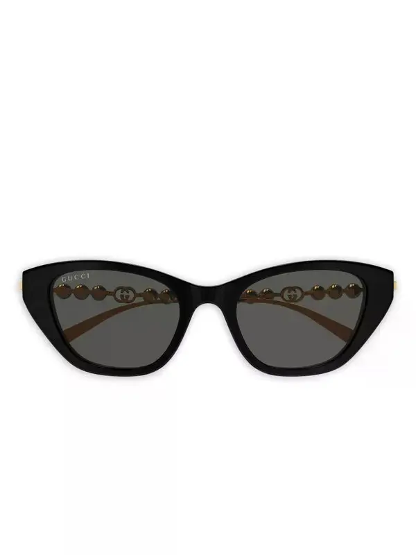 Gucci Pearl-embellished Cat-eye Sunglasses - Black