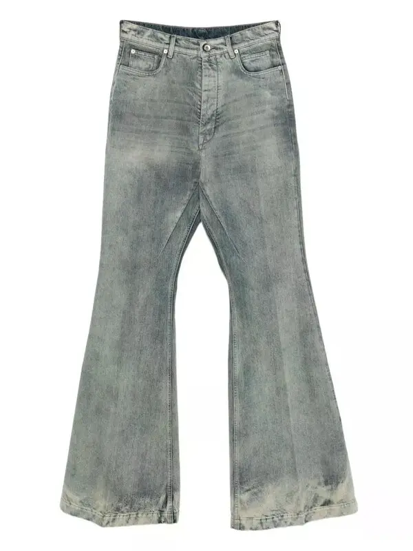 Rick Owens Cotton Flared Jeans - Grey
