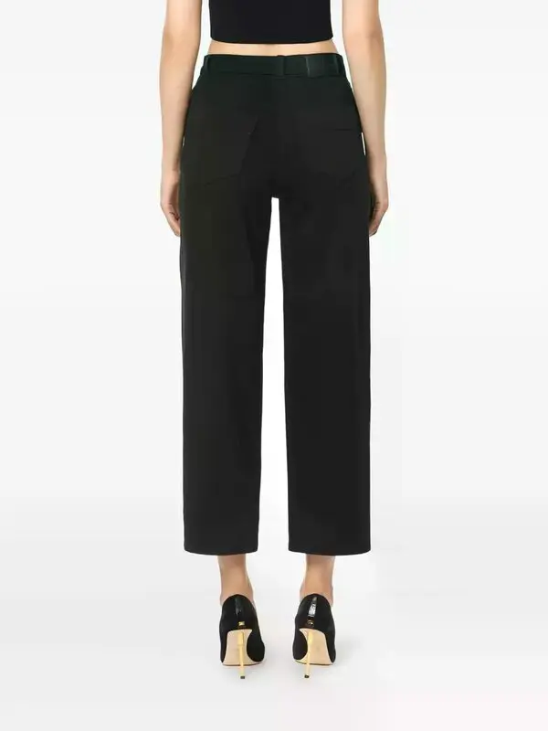 Elisabetta Franchi Five-pocket Cotton-blend Jeans With Detachable Pouch - Black