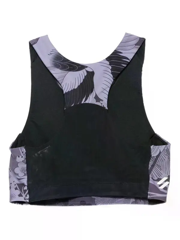 Superdry Floral-print Sports Bra - Grey