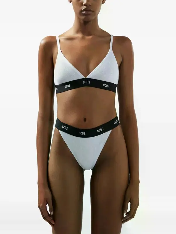 Gcds Logo-band Triangle Bra - White