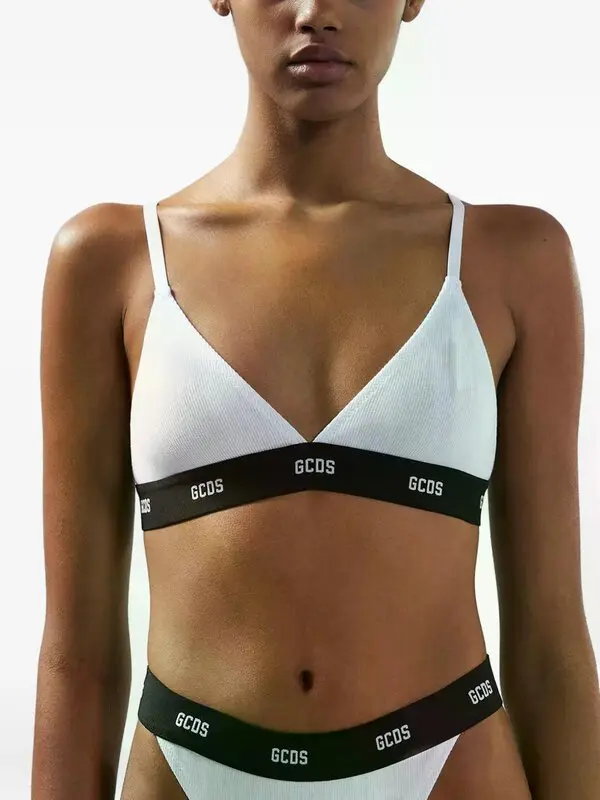 Gcds Logo-band Triangle Bra - White