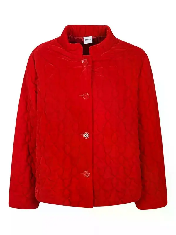 Aspesi Quilted Buttoned Jacket - Red