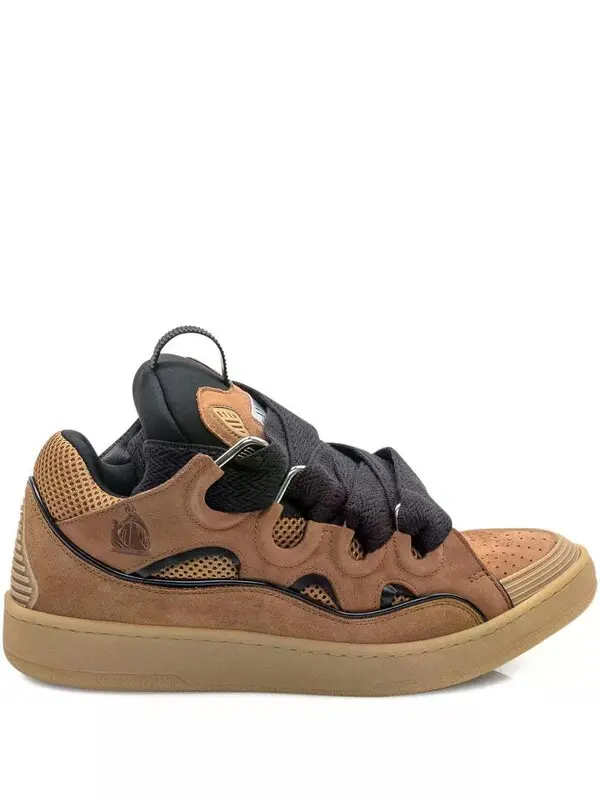 LANVIN Curb Lace-up Sneakers - Brown