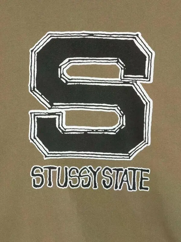 StÜssy Logo-print Crewneck Sweatshirt - Green
