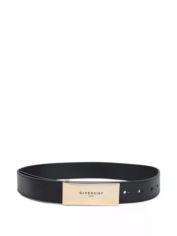 Givenchy Plaque Leather Belt - Black