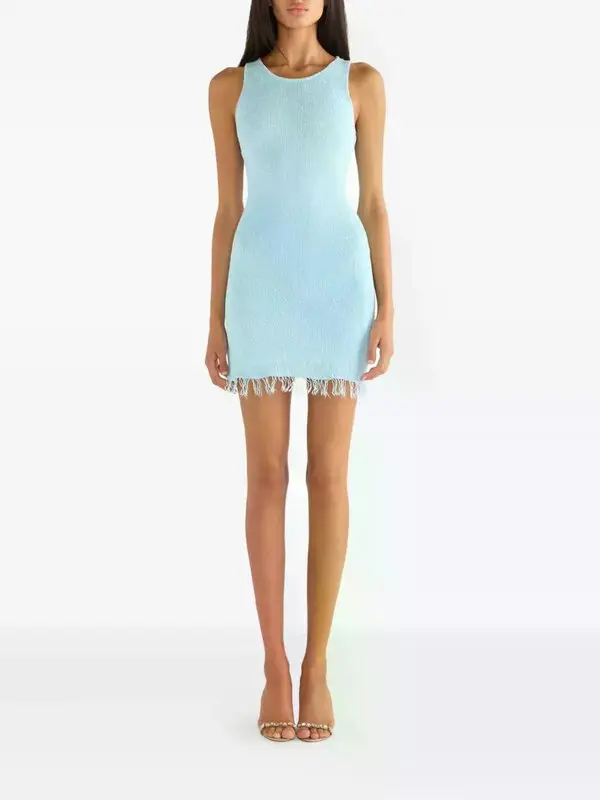 Asta Resort Natalia Fringe Mini Dress - Blue | Editorialist
