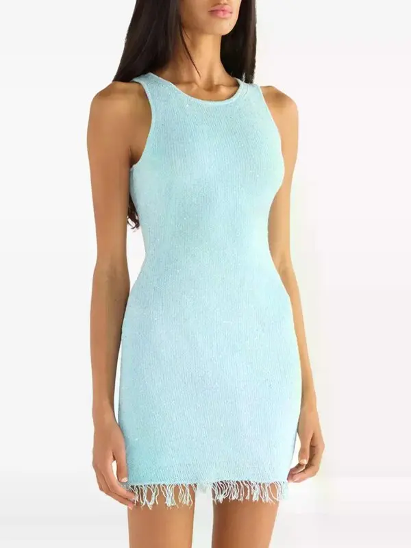Asta Resort Natalia Fringe Mini Dress - Blue | Editorialist