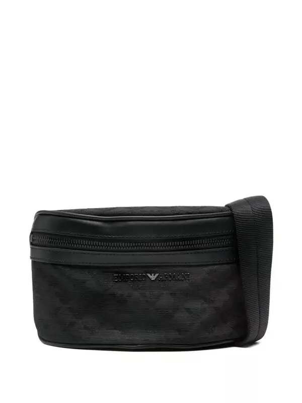 Emporio Armani Logo-pattern Belt Bag - Black