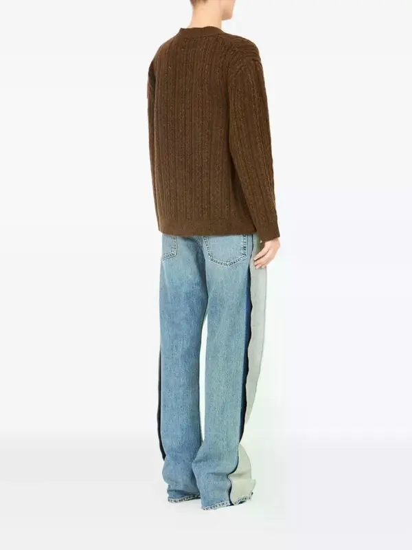 MAISON MARGIELA Ribbed V-neck Cardigan - Brown