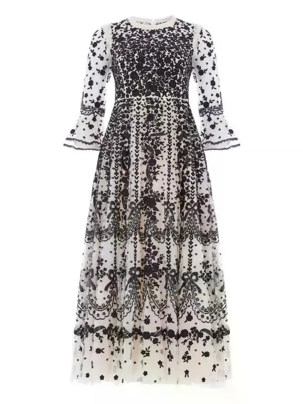 NEEDLE & THREAD Floral-embroidered Dress