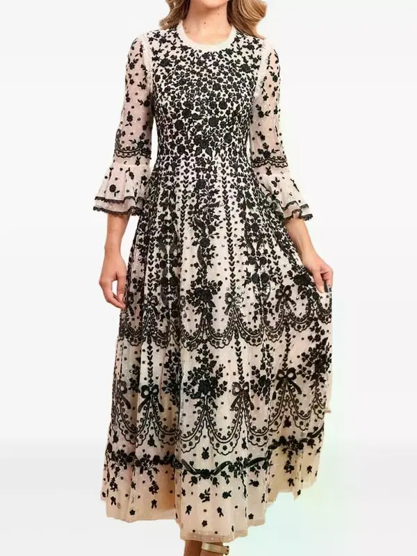NEEDLE & THREAD Floral-embroidered Dress