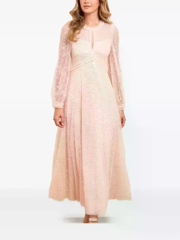 NEEDLE & THREAD Sequin-embellished Long-sleeve Dress