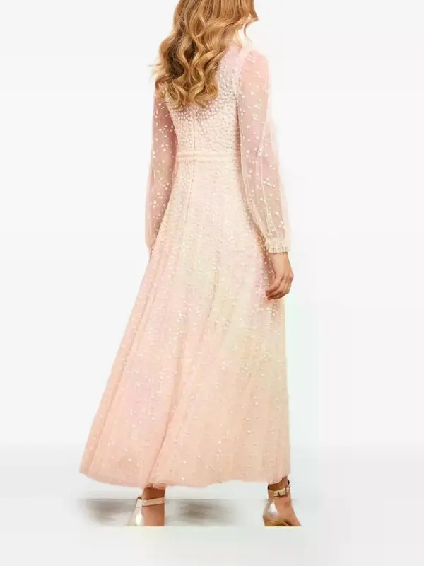 NEEDLE & THREAD Sequin-embellished Long-sleeve Dress