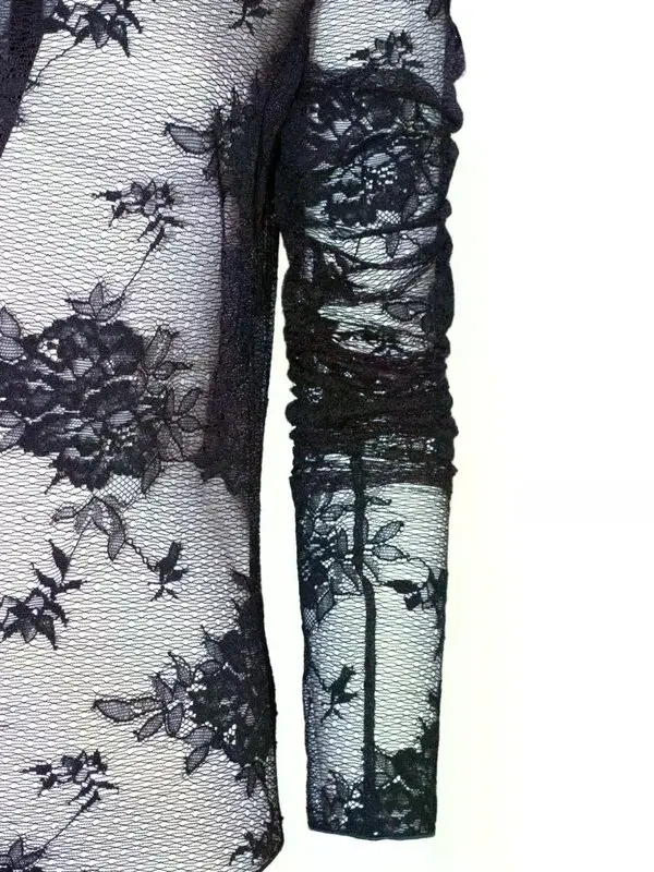 Andamane Floral Embroidered Bodysuit - Black