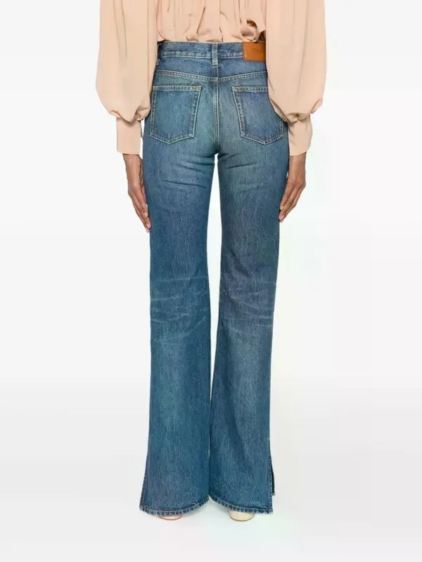 Chloé Side-slit Straight-leg Jeans