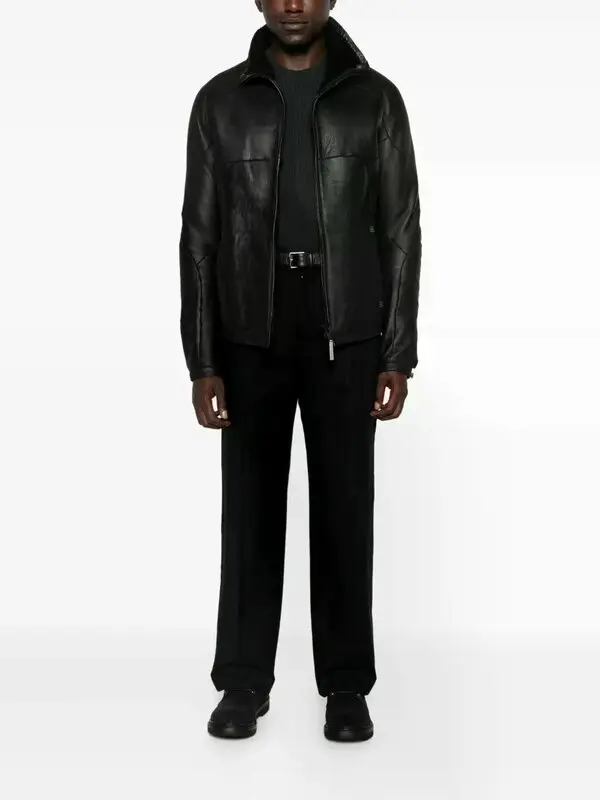 ISAAC SELLAM EXPERIENCE Panelled Zip-front Leather Jacket