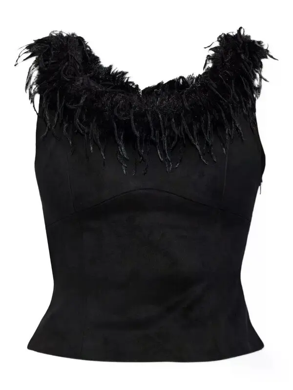 MISBHV Feather-trim Sleeveless Top