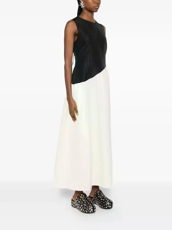 black and gold jordan dress Embroidered satin maxi dress with voluminous drapery 38 (FR) / Black/Gold main image 1