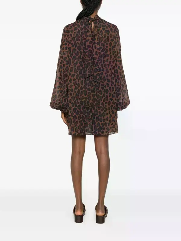 SIMONMILLER Leopard-print High-neck Mini Dress