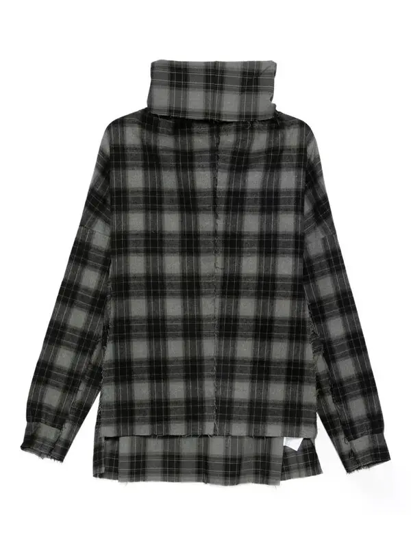 INDIVIDUAL SENTIMENTS Roll-neck Plaid Sweatshirt