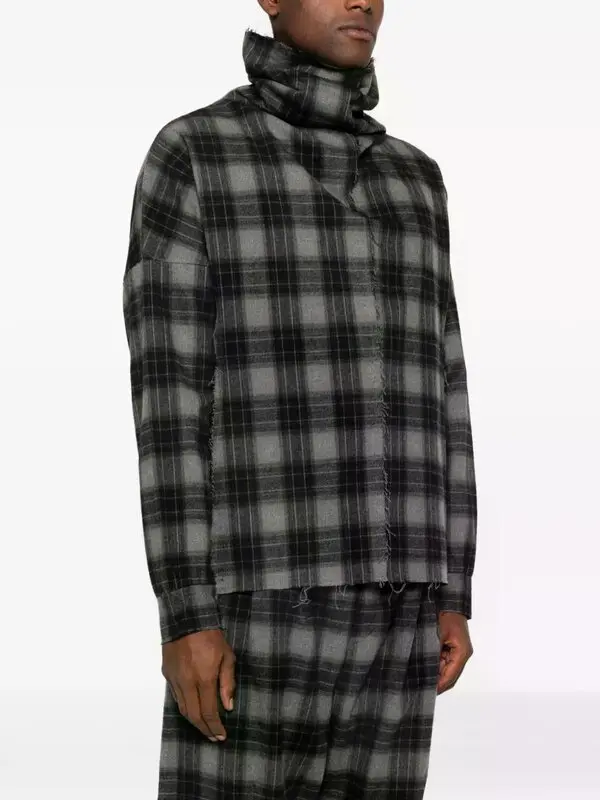 INDIVIDUAL SENTIMENTS Roll-neck Plaid Sweatshirt