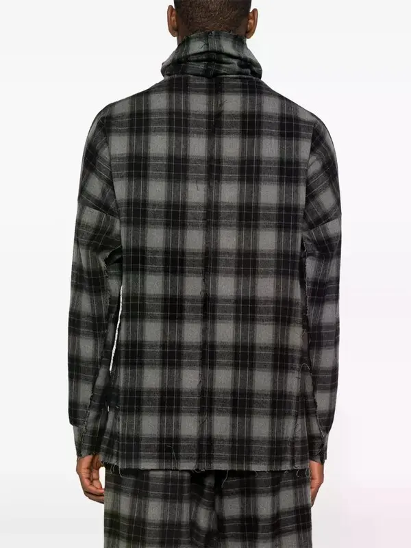 INDIVIDUAL SENTIMENTS Roll-neck Plaid Sweatshirt