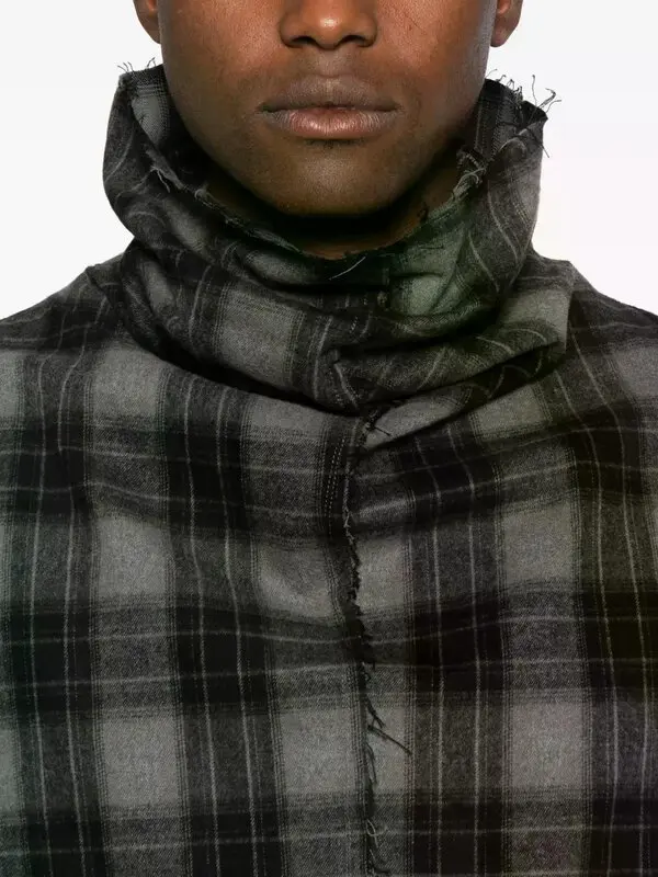 INDIVIDUAL SENTIMENTS Roll-neck Plaid Sweatshirt