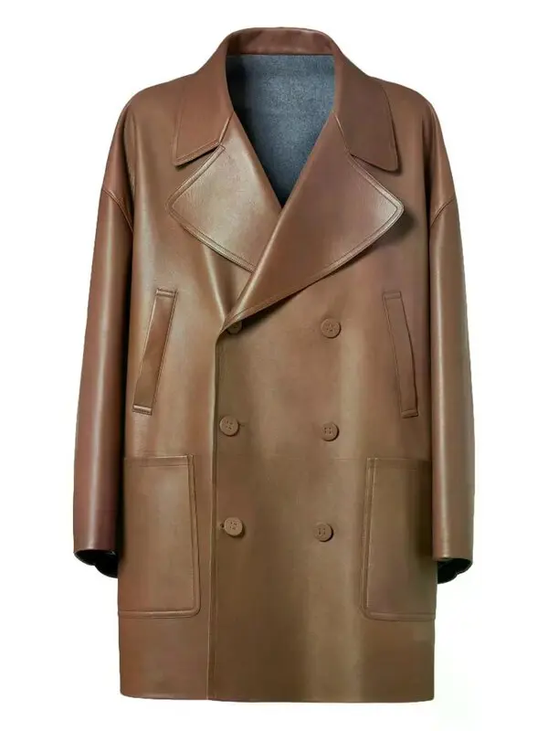 Fendi Double-breasted Lambskin Coat