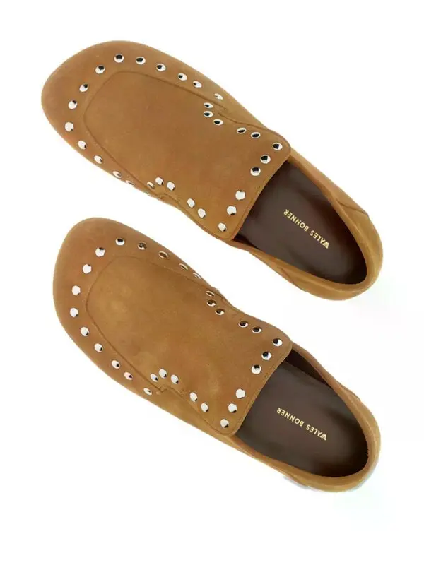 WALES BONNER Stud-embellished Loafers - Brown