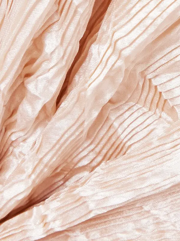FFORME Dahlia Crinkled Plissé-satin Blouse - Neutrals