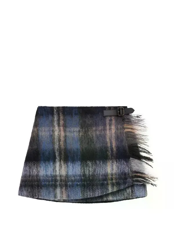 Loewe Plaid Buckle-detailing Skirt - Multicolor