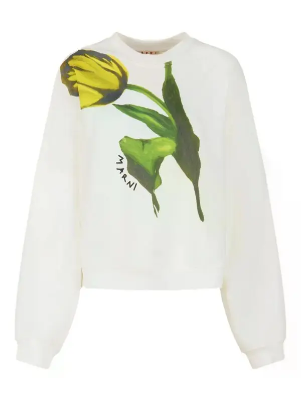Marni Tulip-print Sweatshirt - White