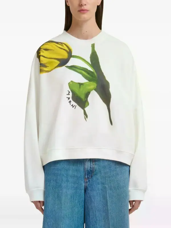Marni Tulip-print Sweatshirt - White
