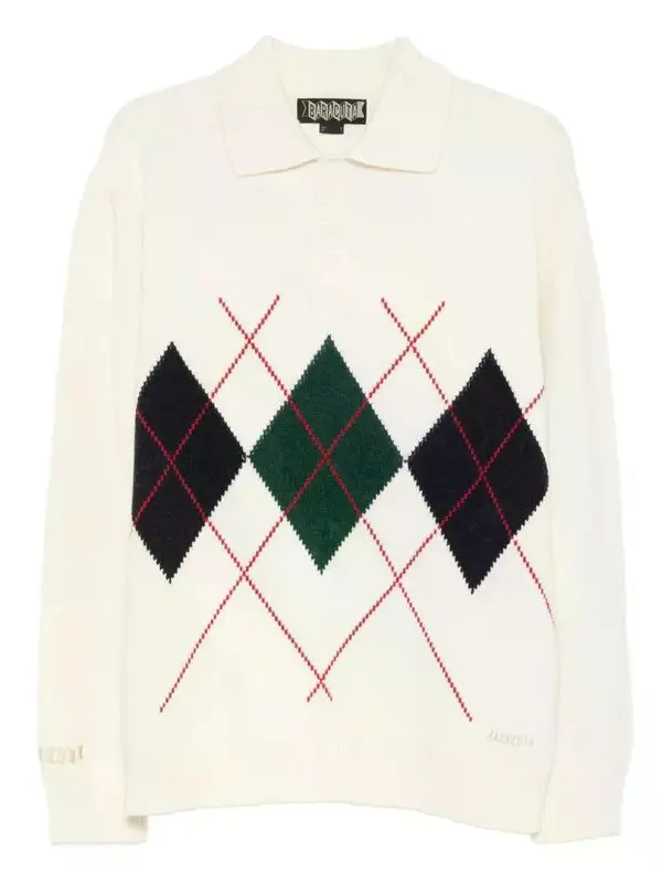 BARACUTA Argyle-knit Jumper - White