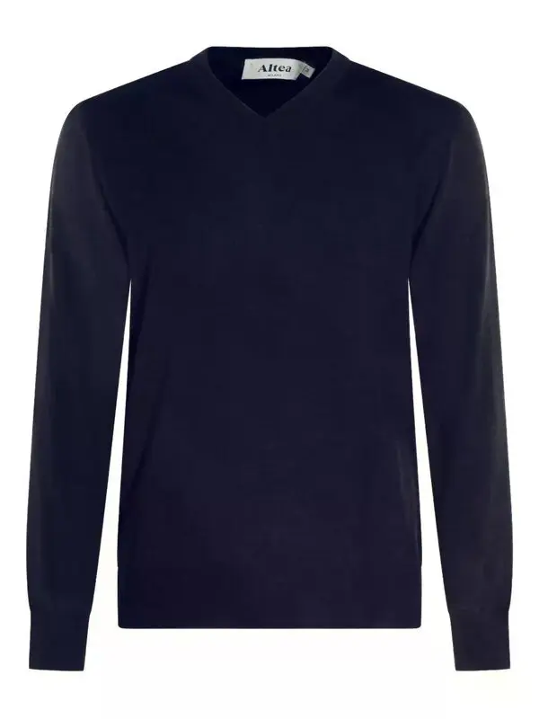 Altea Virgin Wool V-neck Sweater - Blue