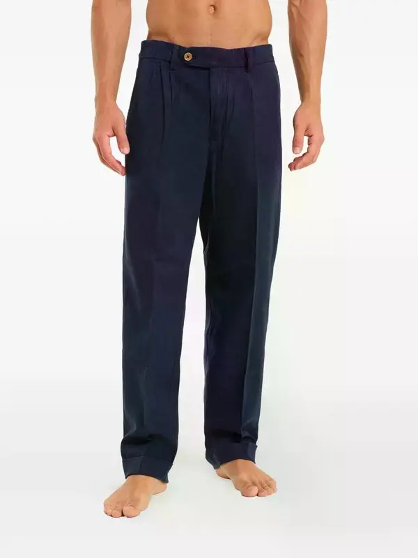 PENINSULA SWIMWEAR Linen-cotton Cuffed Pants