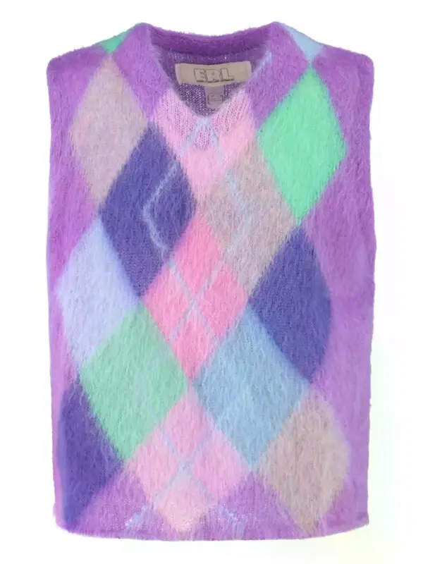 ERL Diamond-knit Vest - Purple
